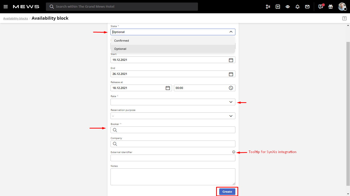 Creating availability blocks