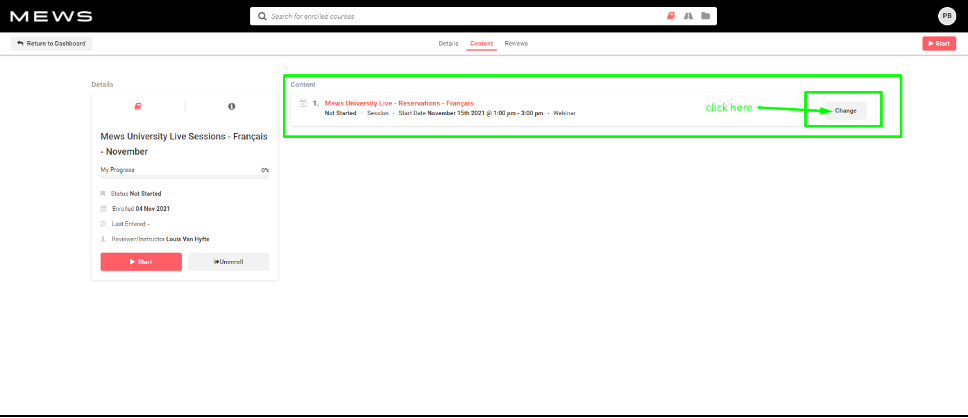 How to enroll in Mews University Live Sessions?