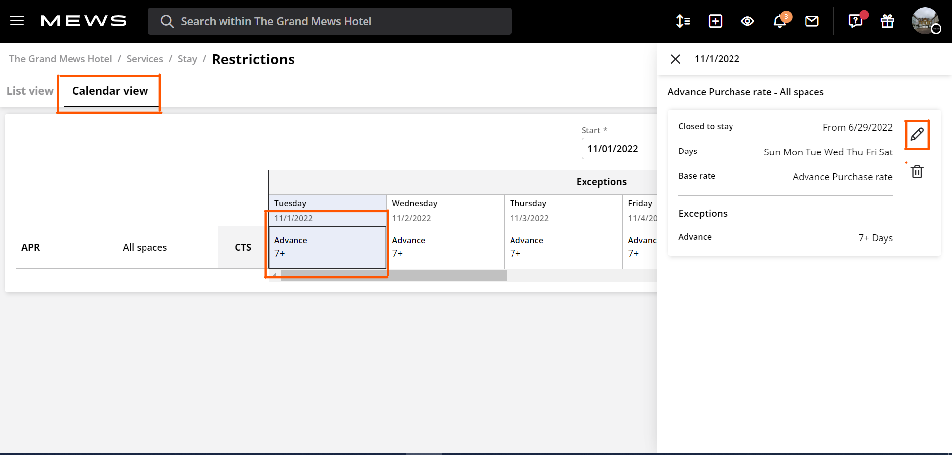 Managing restrictions