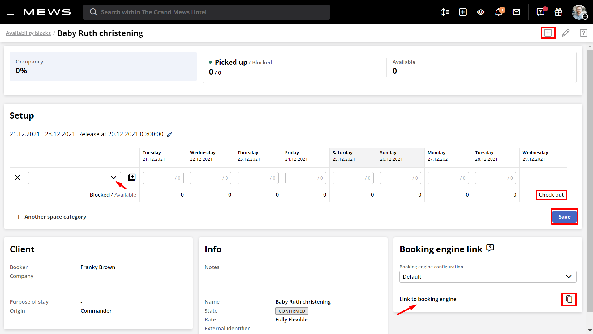 Creating availability blocks