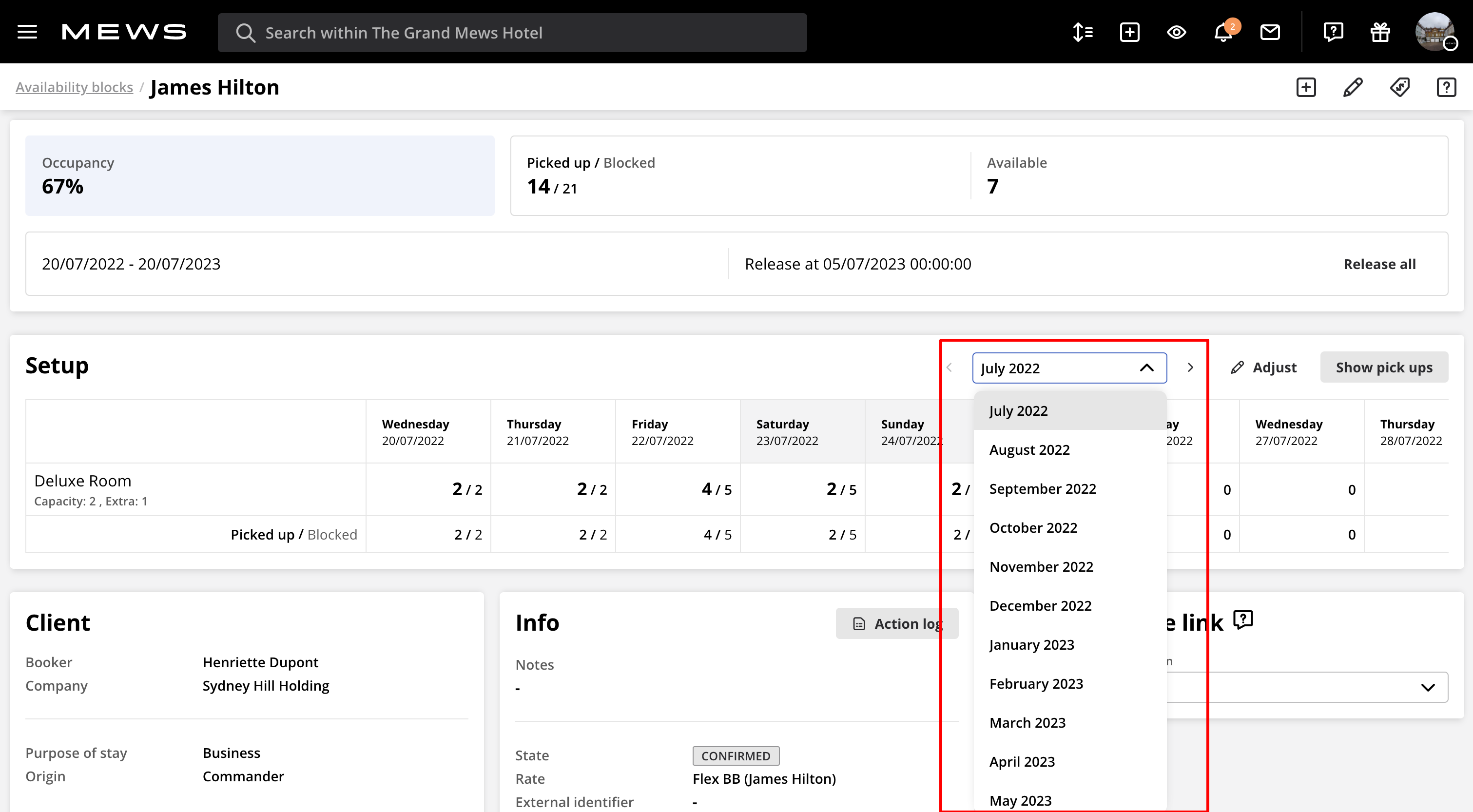 Creating availability blocks