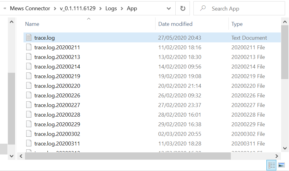 How to find logs from the Mews Connector app?