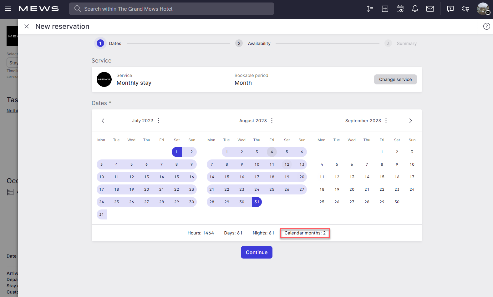 Create a long-stay reservation