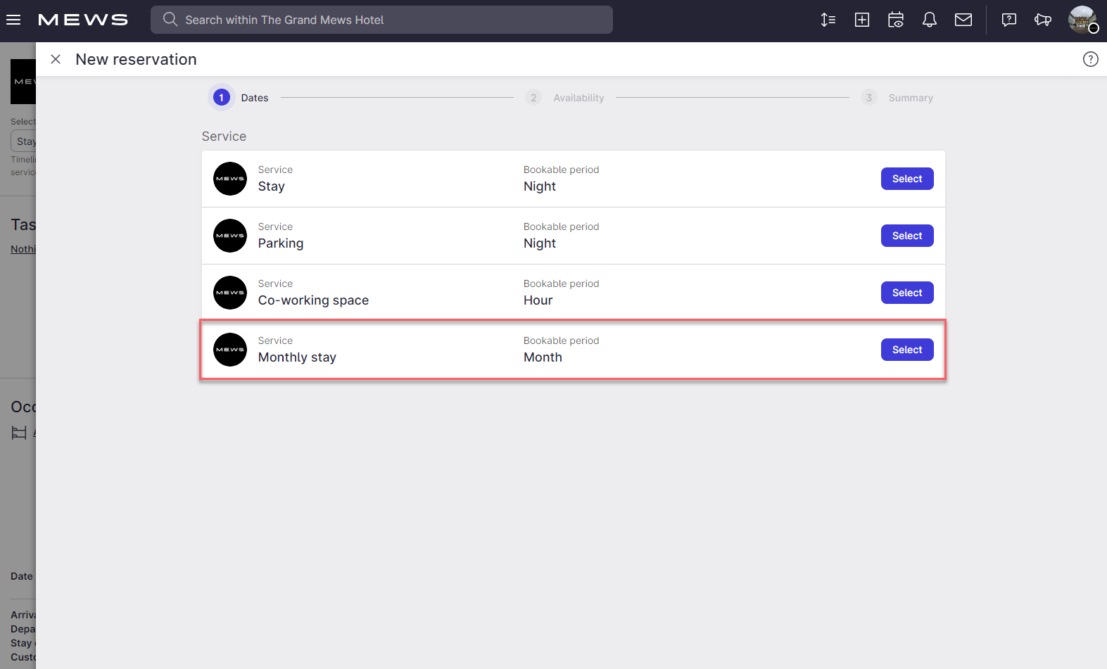 Create a long-stay reservation
