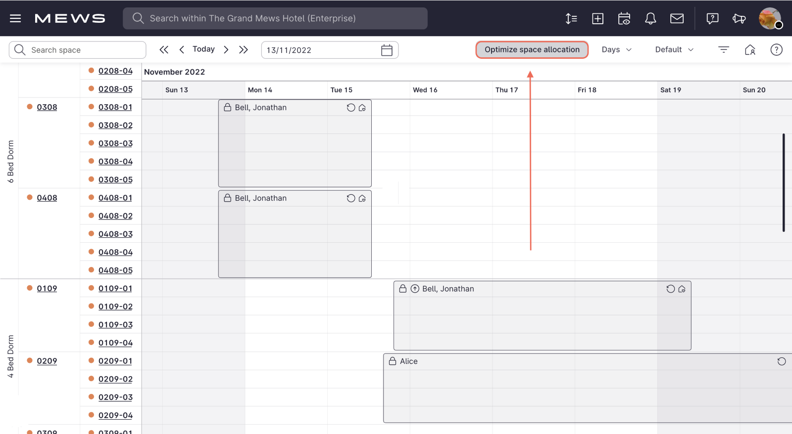 How to optimize space allocation on the Timeline
