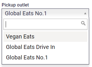 How do I set up a pick-up outlet for my web orders in Mews POS?