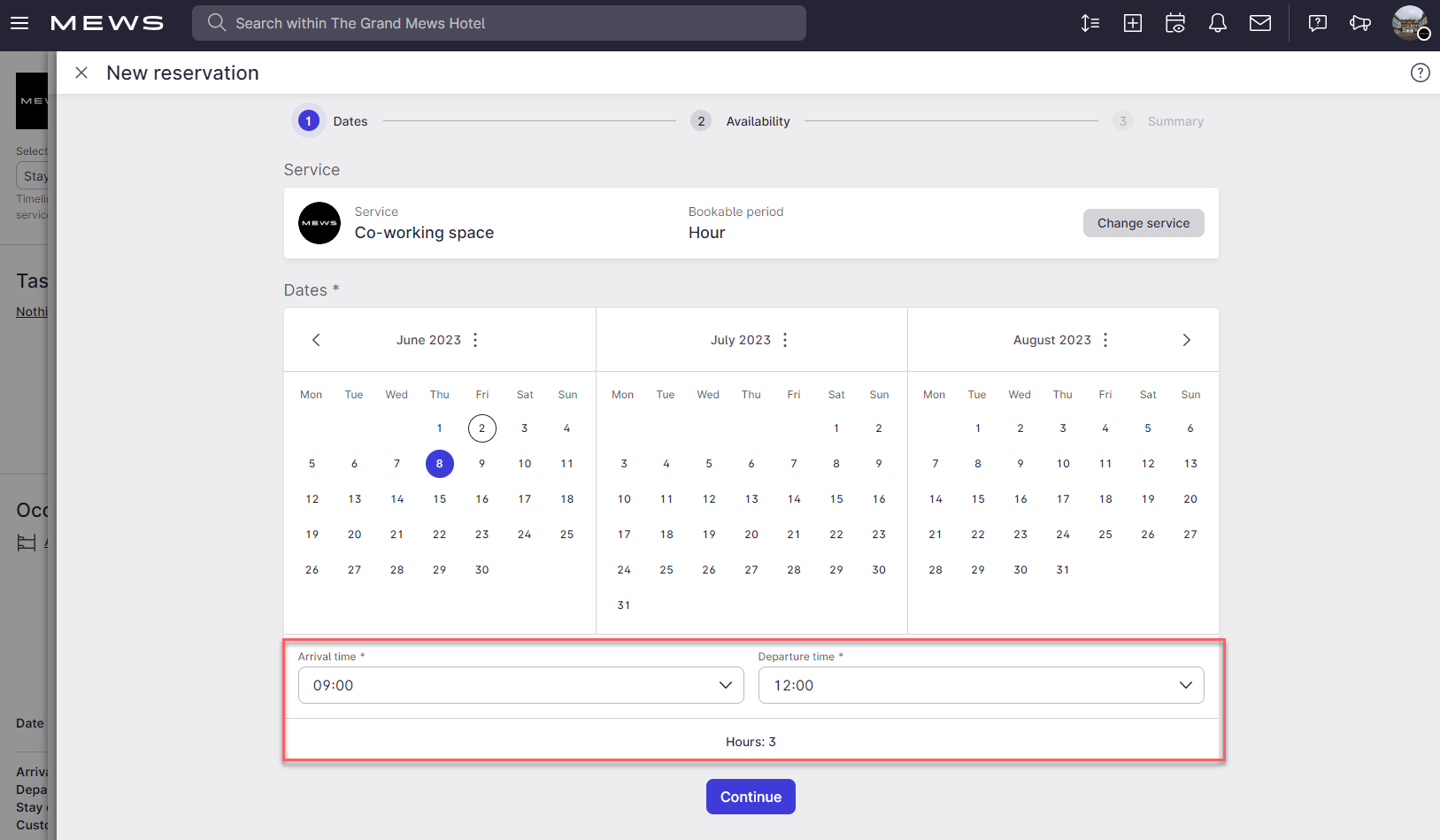 Create an hourly reservation