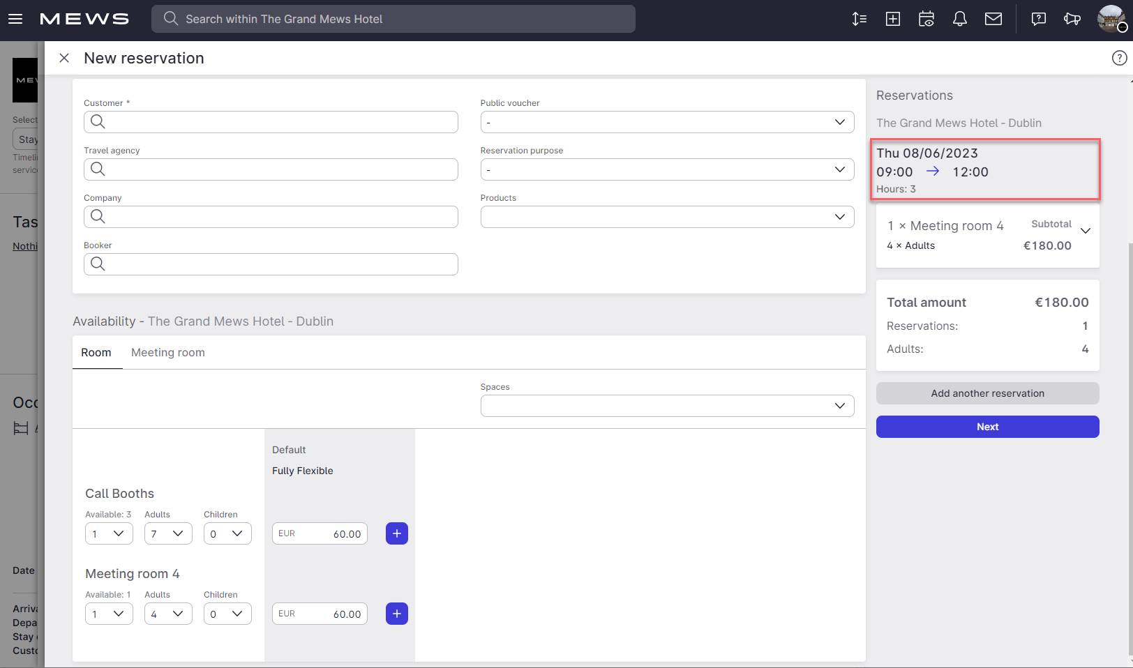 Create an hourly reservation