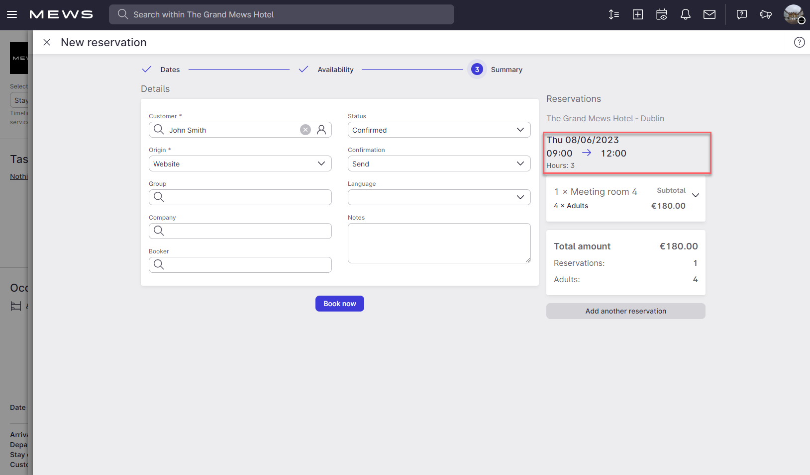 Create an hourly reservation