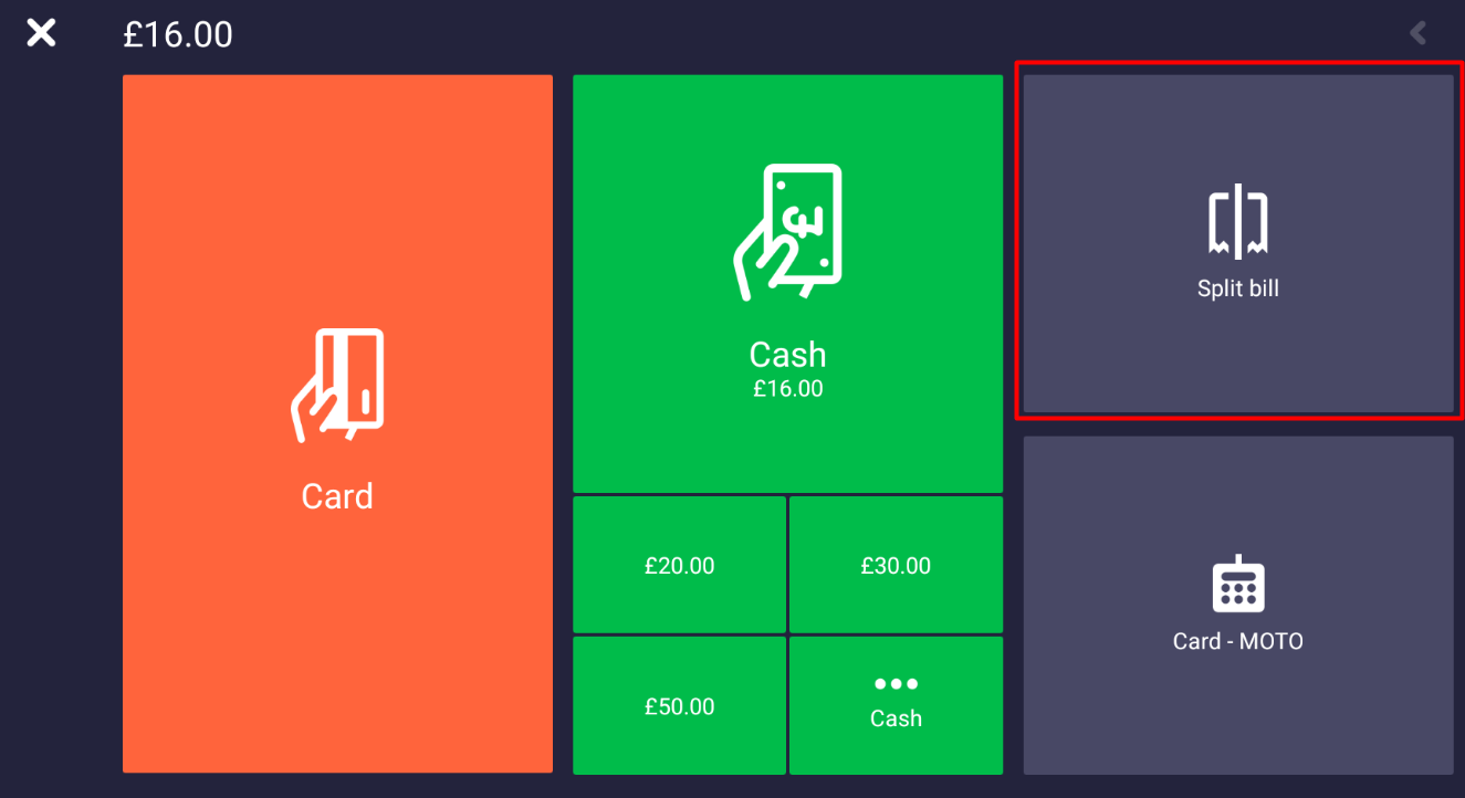 Split the bill in Mews POS