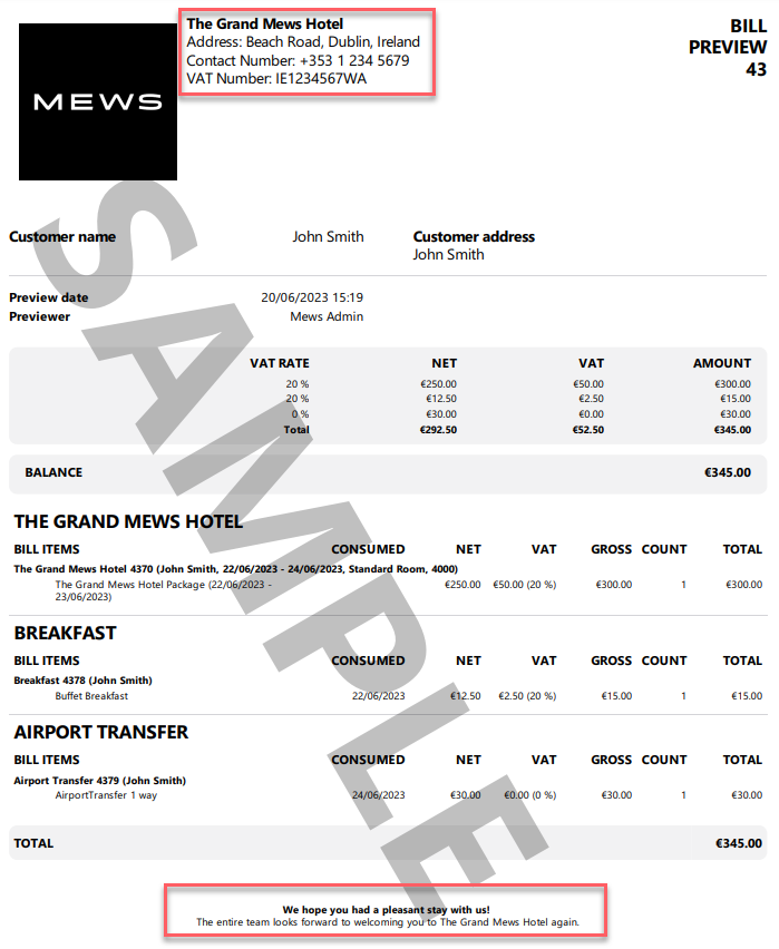 Configuring your bills and invoices