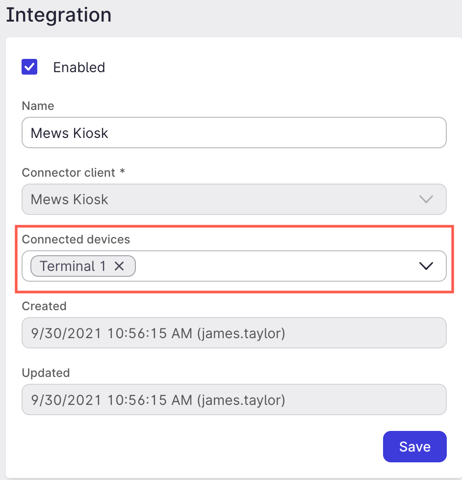 Connecter et configurer Mews Terminal pour Mews Kiosk
