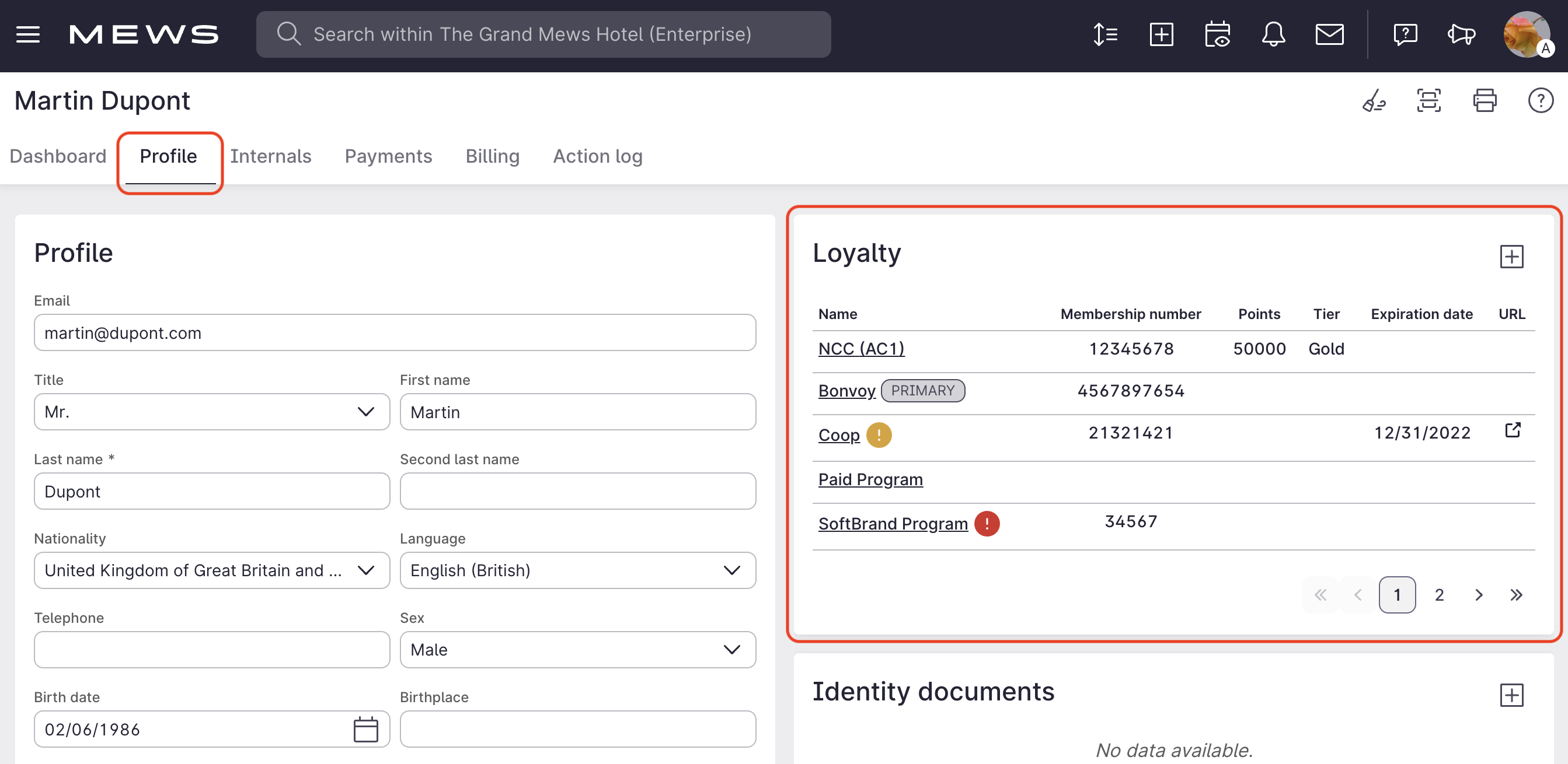 Understanding the Loyalty section in Mews Operations