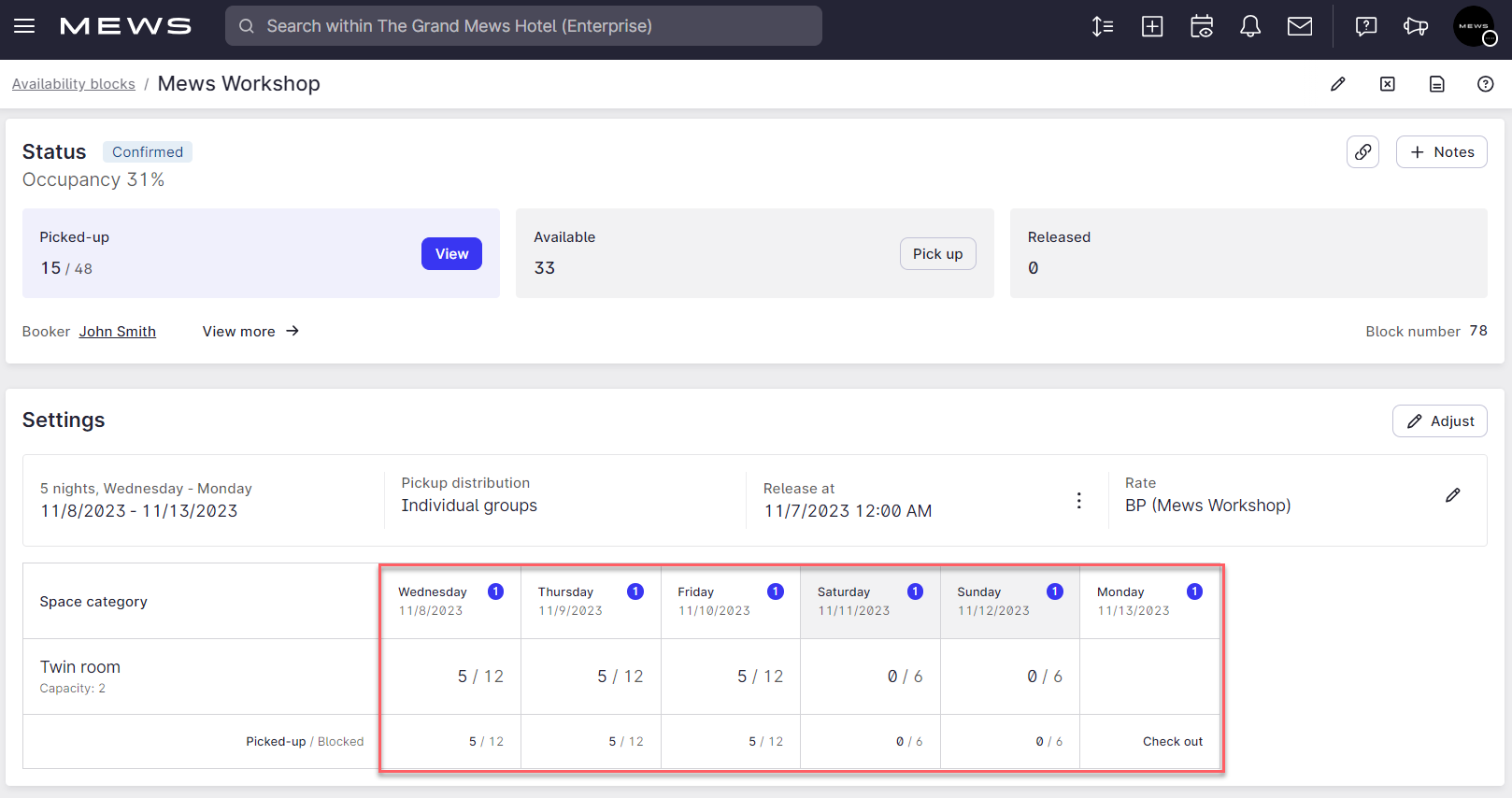 How to adjust availability block spaces amount?