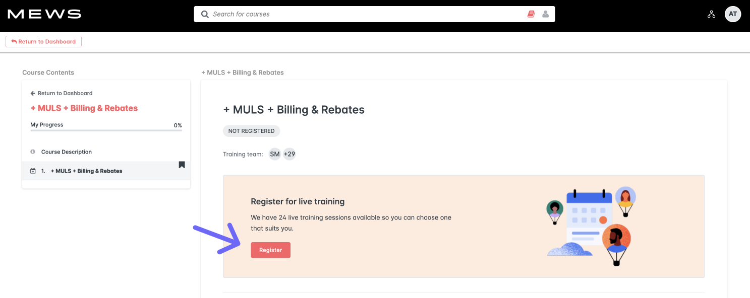 How to enroll in Mews University Live Sessions?