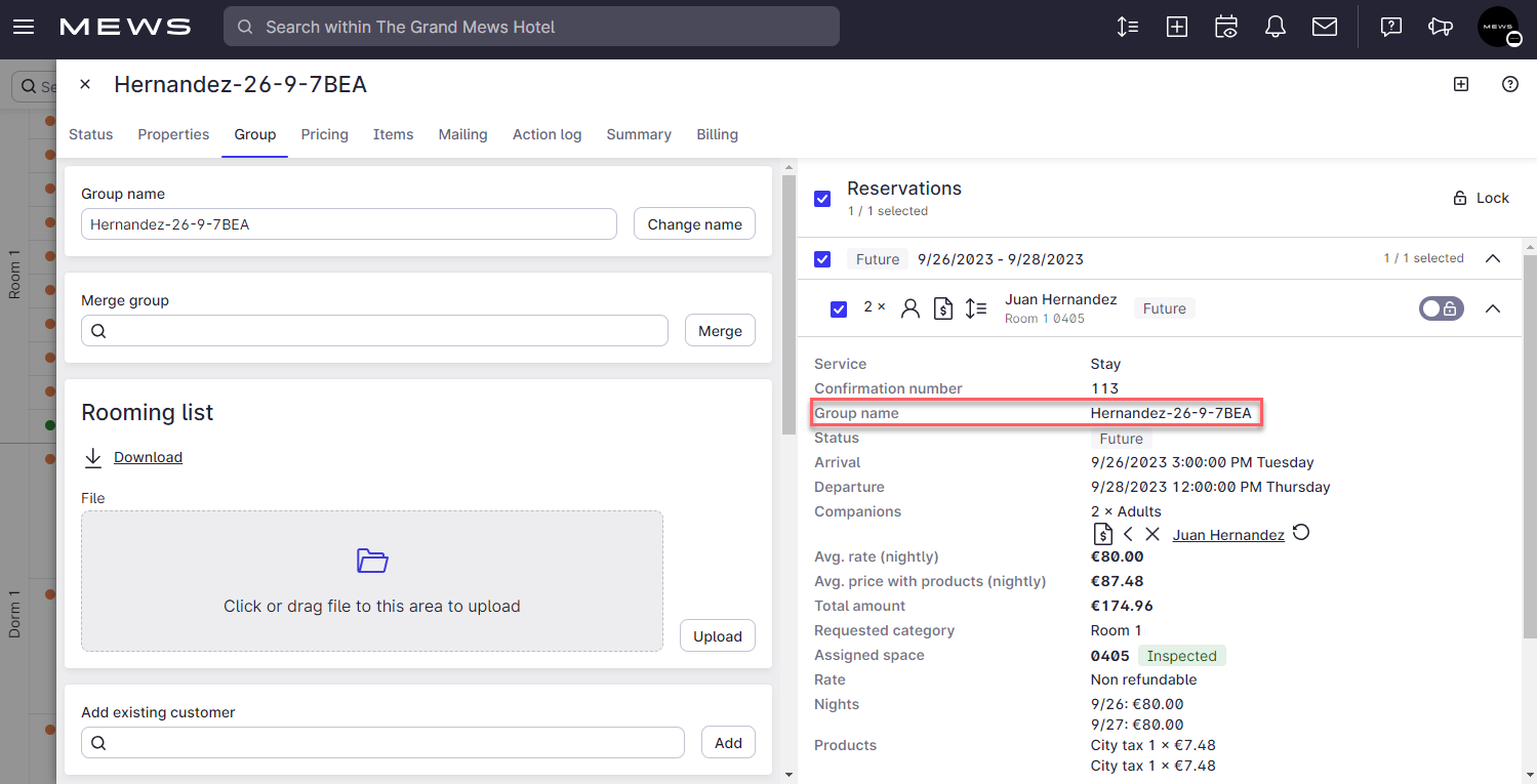 How to add reservations to a group