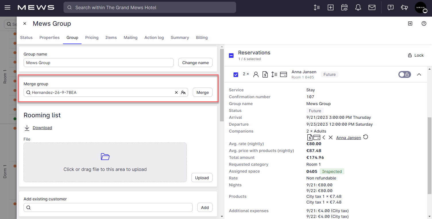 How to add reservations to a group