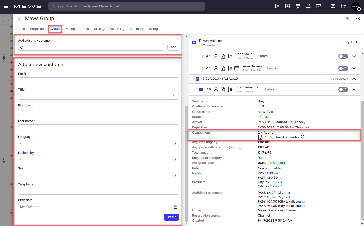 Managing Group Reservations