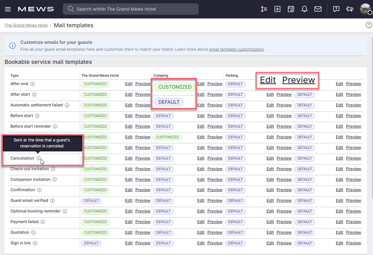 Customize your emails using mail templates