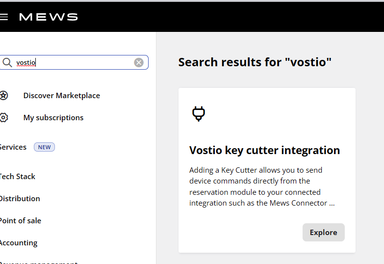 Vostio key cutter integration for Mews Operations