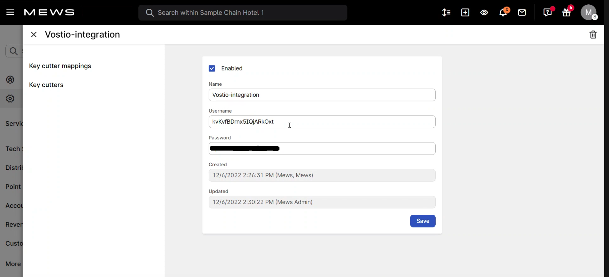 Vostio key cutter integration for Mews Operations