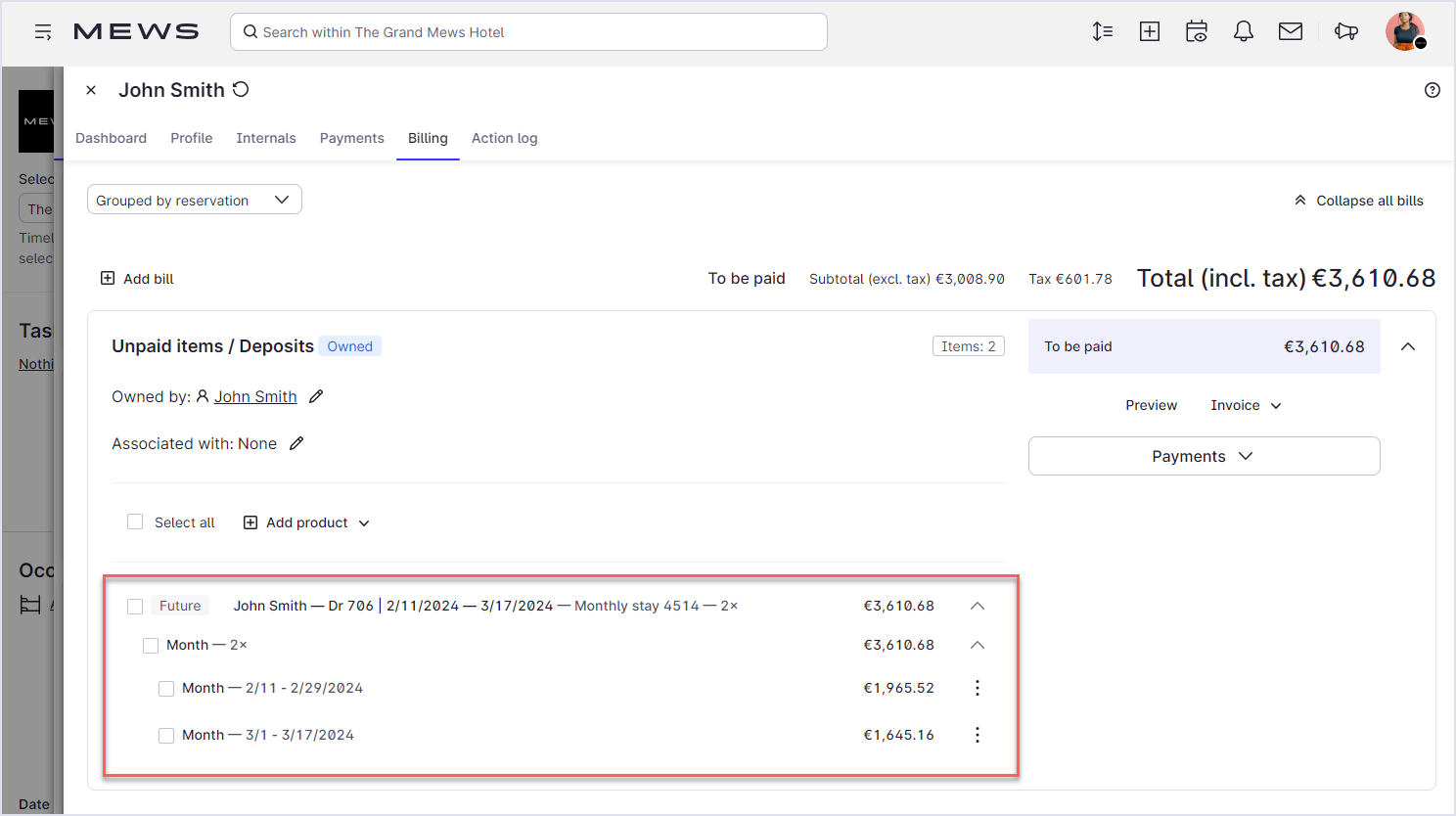 Create a long-stay reservation