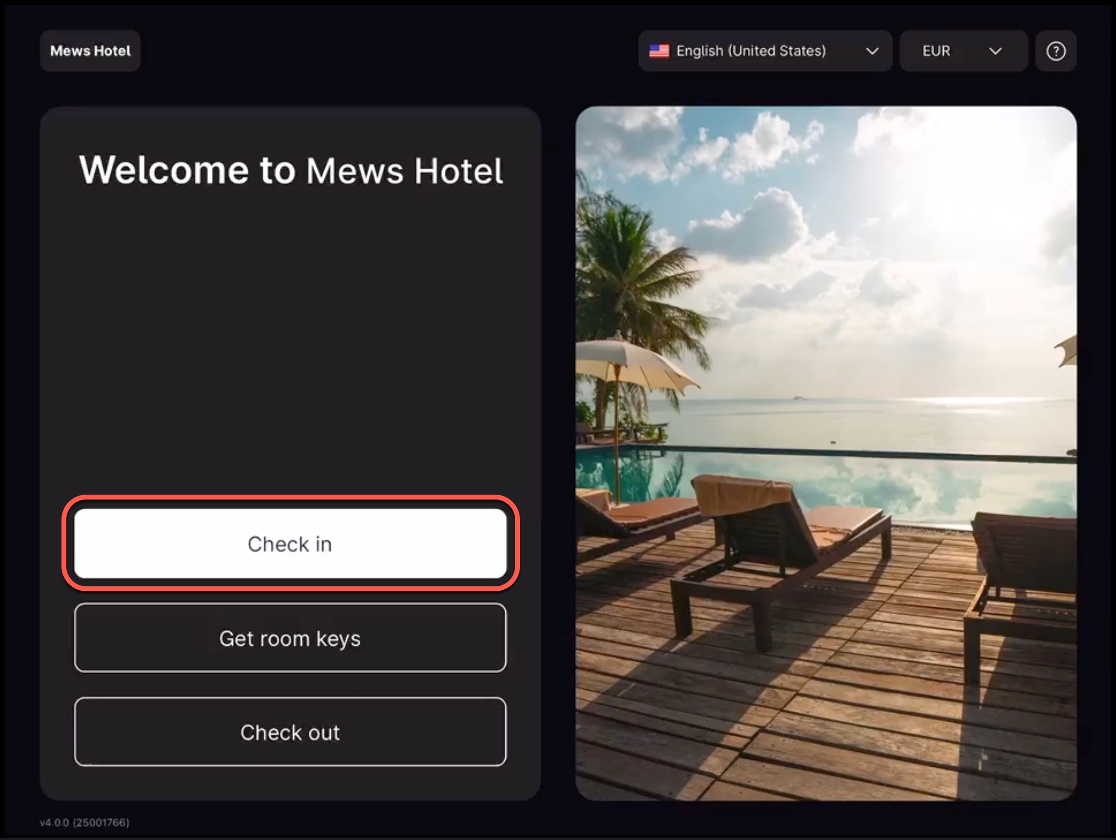 Le parcours de check-in dans Mews Kiosk