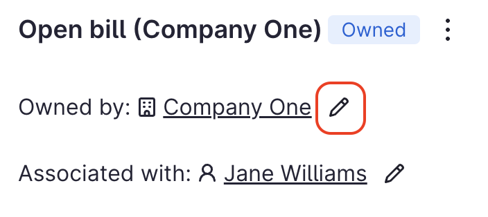 How to view owners and profiles associated with open bills