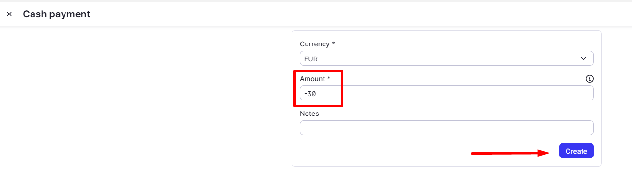 How to refund a cash payment?