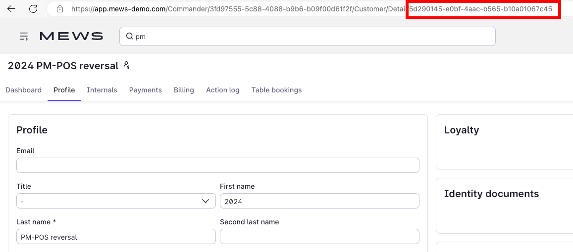 Locating paymaster account IDs and service keys in Mews Operations