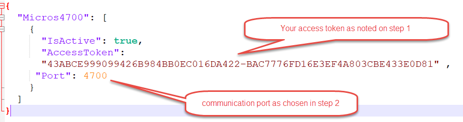 Connecting the Micros4700 IP Connector integration with your POS