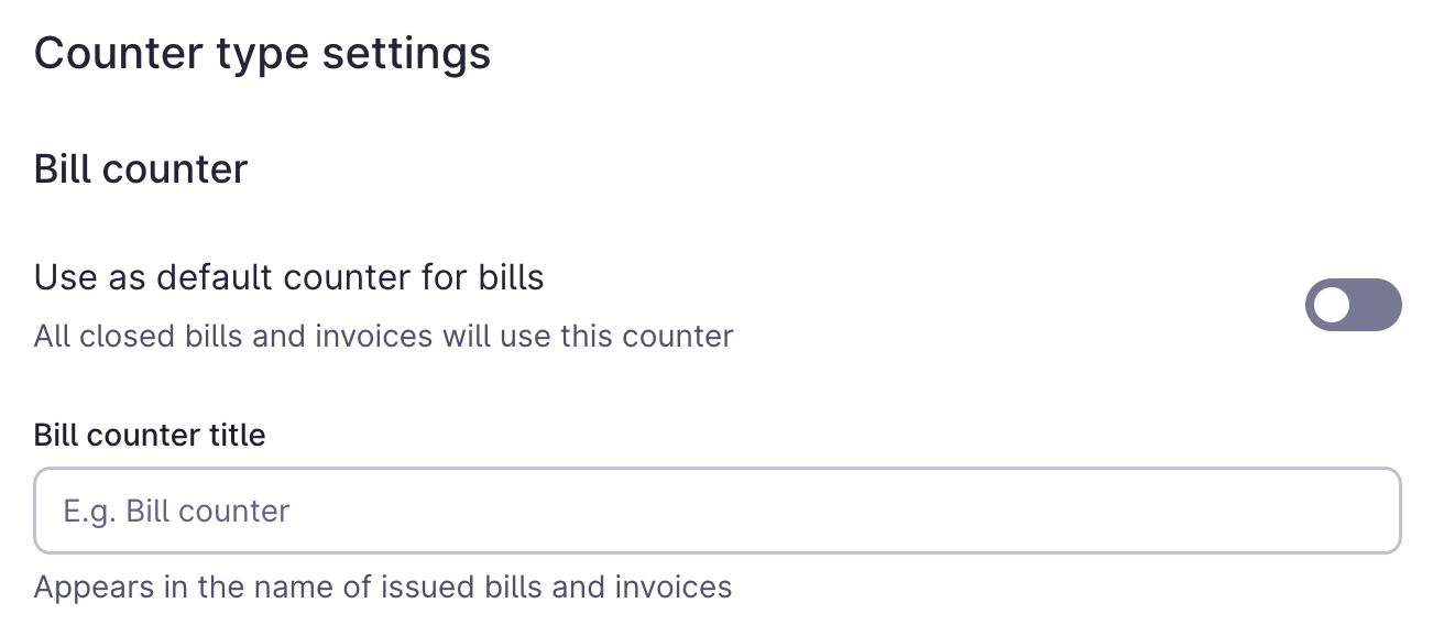 How to set bill and invoice numbering with counters in Mews Operations