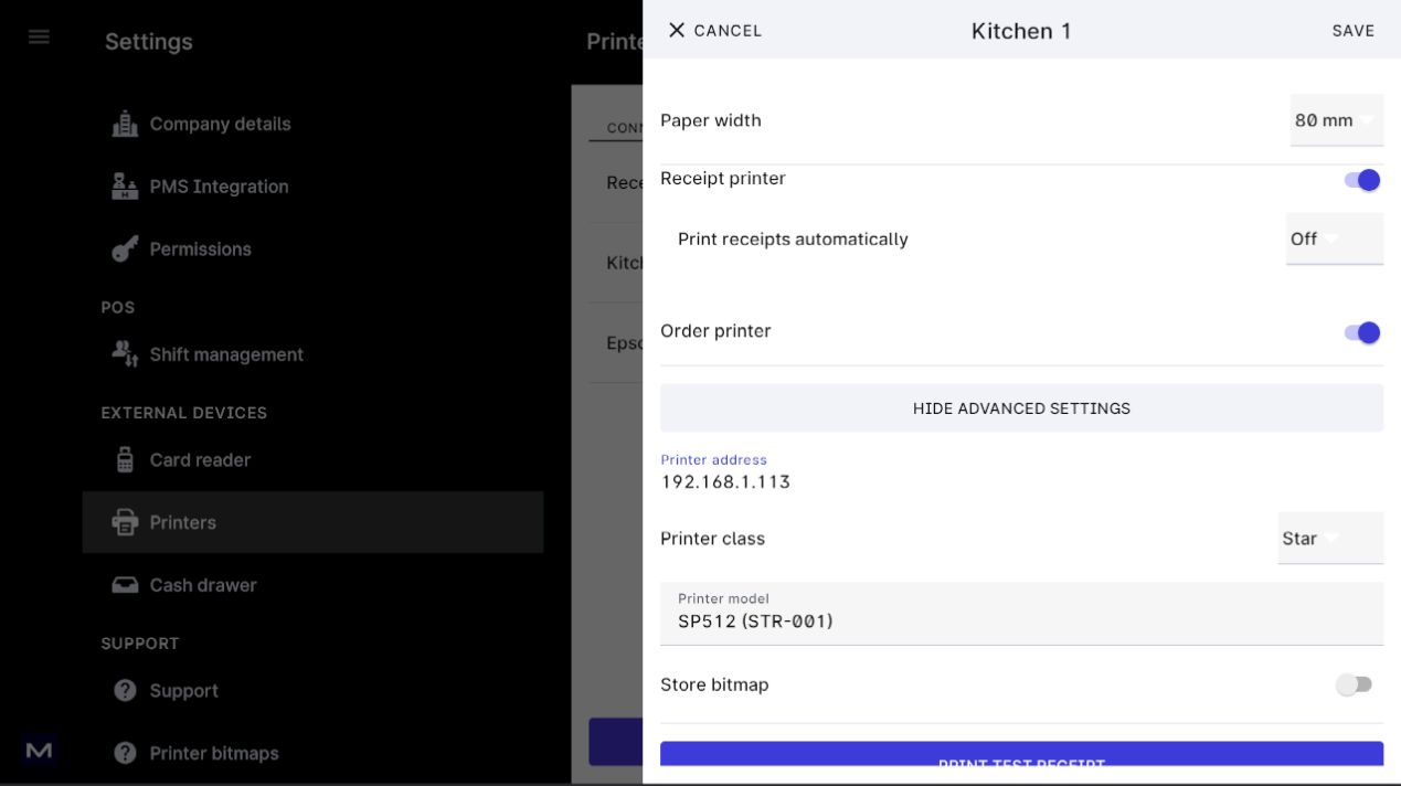How to set up receipt printing in the Mews POS Android app
