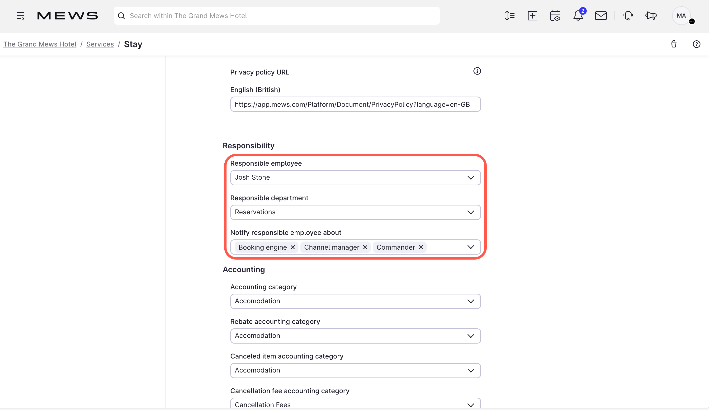 How to set up notifications in Mews Operations