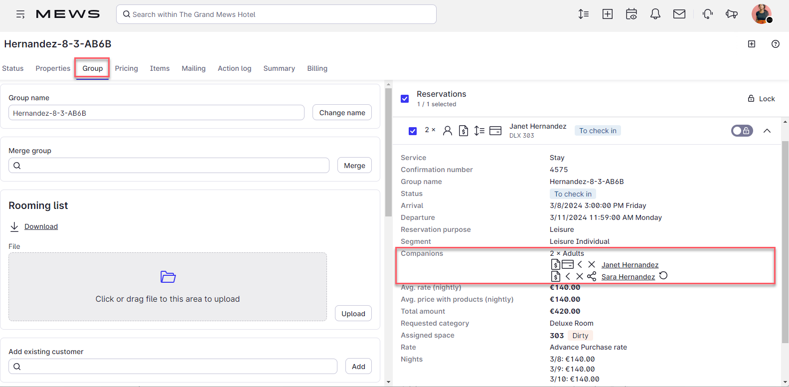 How to remove a customer from a reservation in Mews Operations