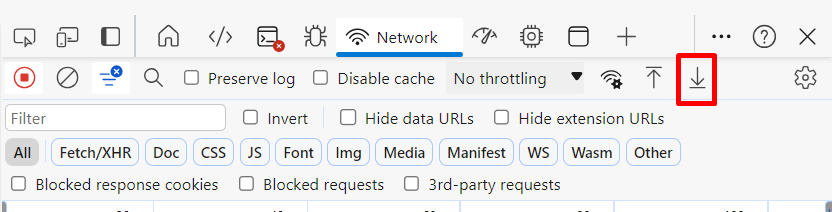How to export the .har file from your browser?