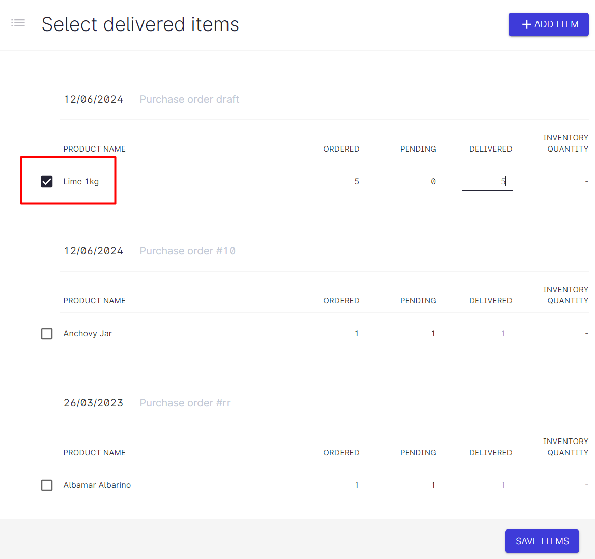 How to accept a delivery from a purchase order in Mews POS