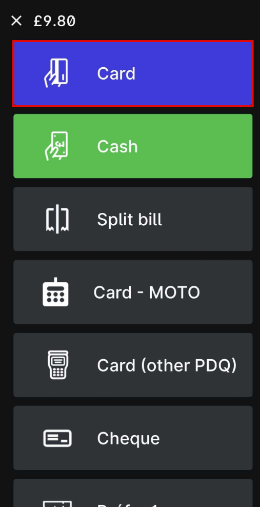 How to take a card payment using Mews Terminal S2