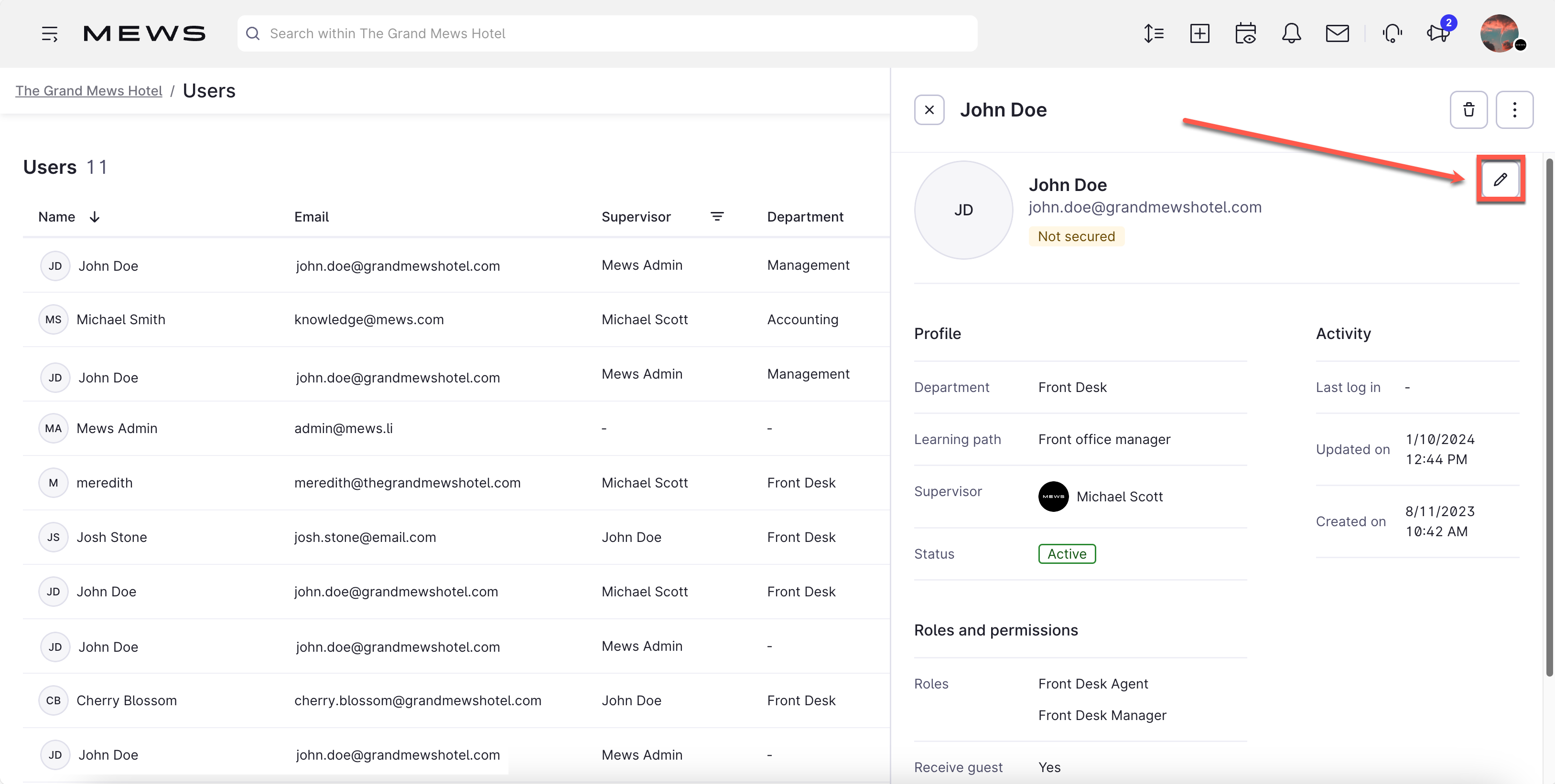 Managing user roles and permissions