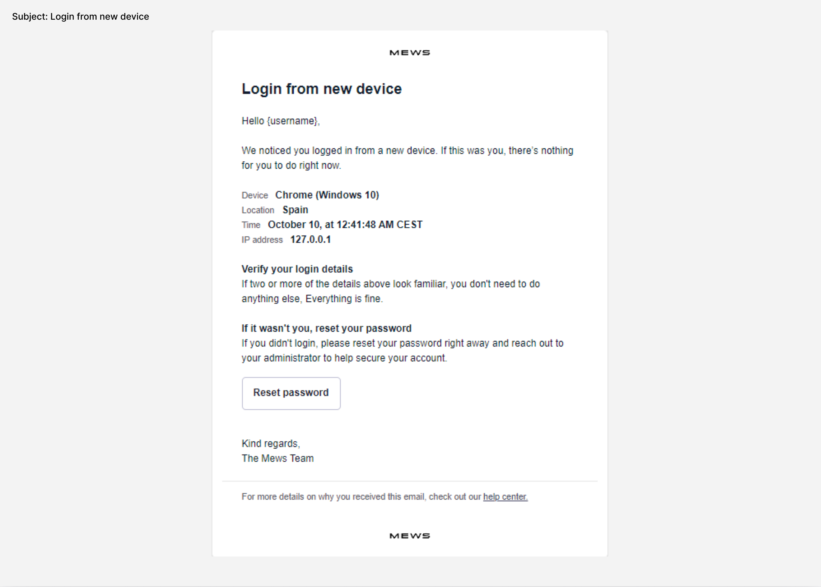 How to monitor account logins with device authentication in Mews