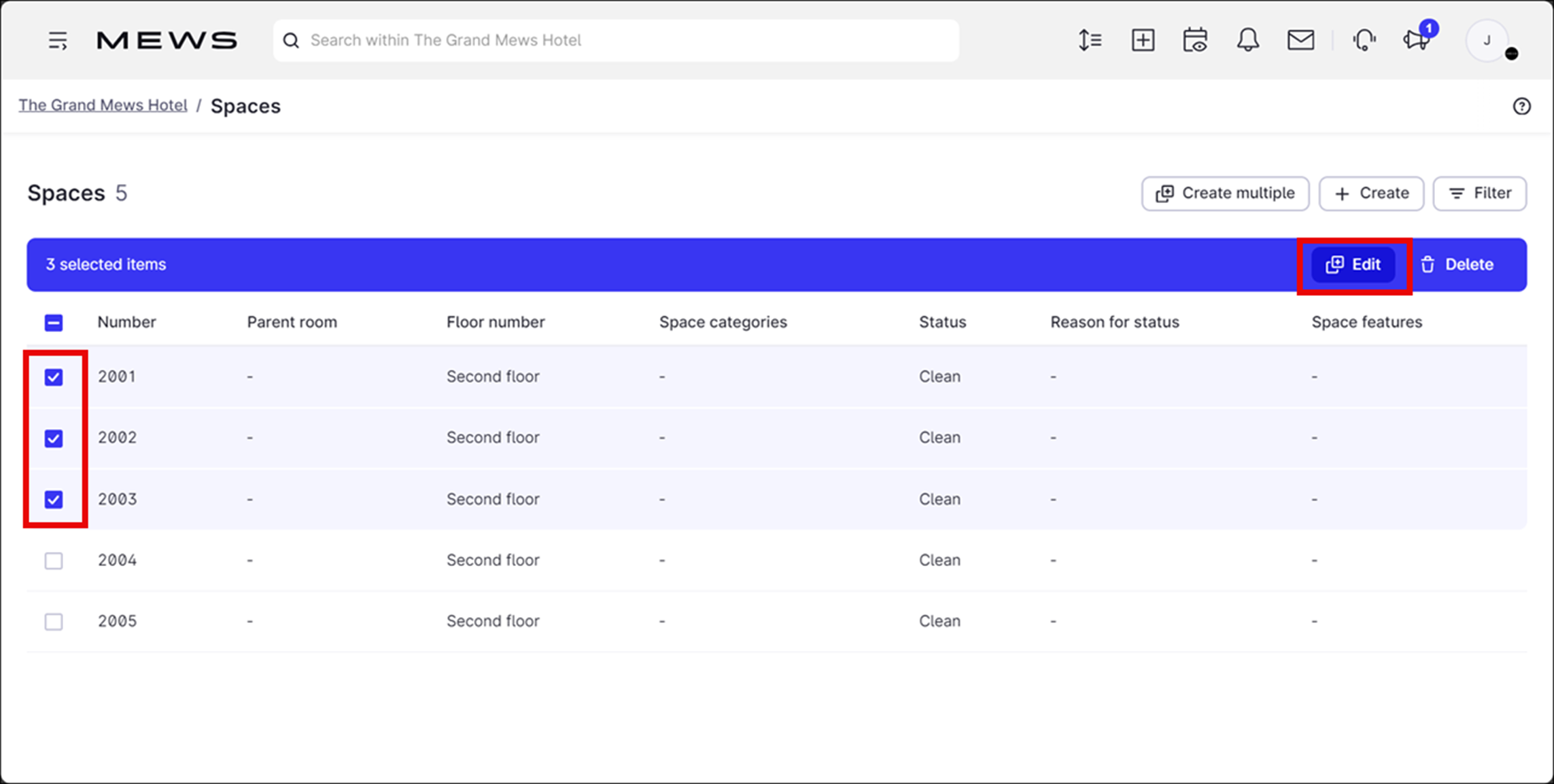 How to create a space in Mews Operations