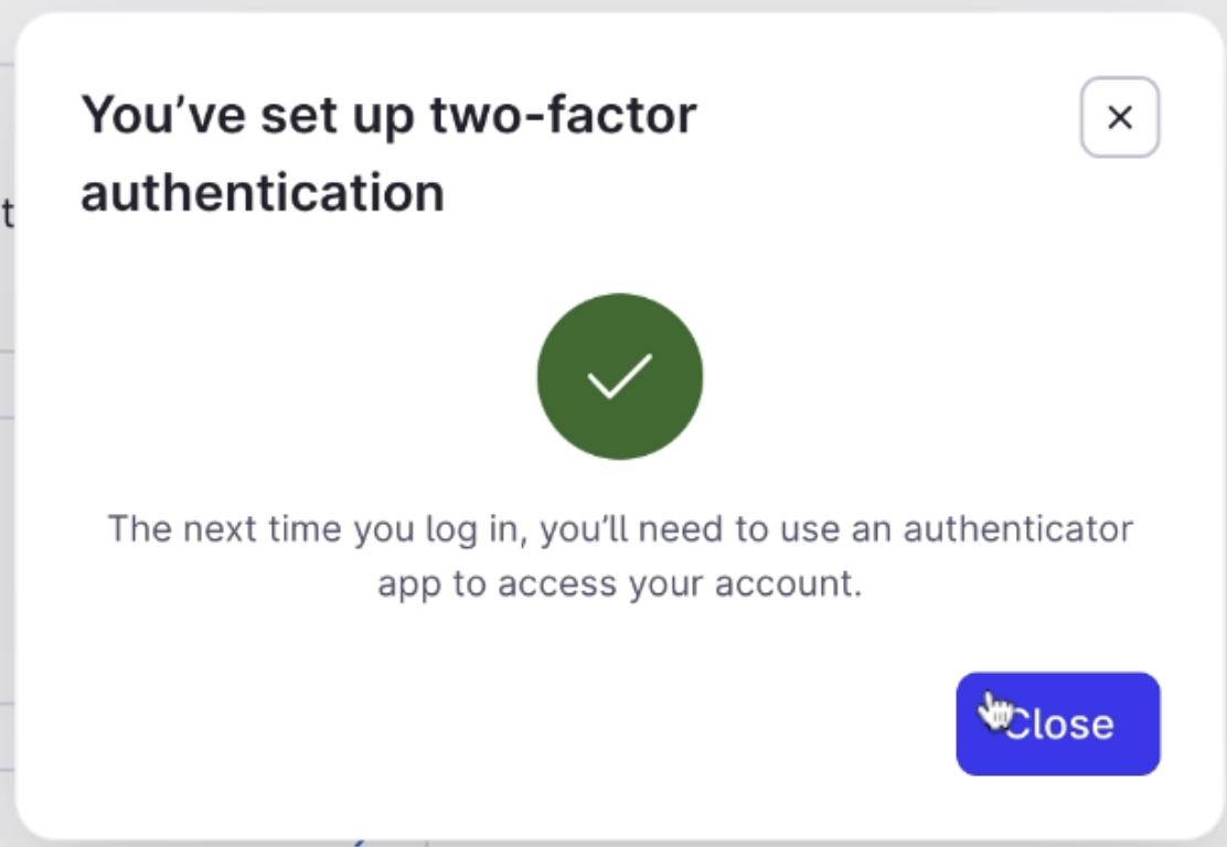 Set up Two-Factor authentication (2FA) using an authenticator app