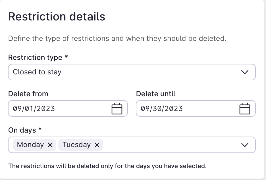 How to edit and delete restrictions in Mews Operations
