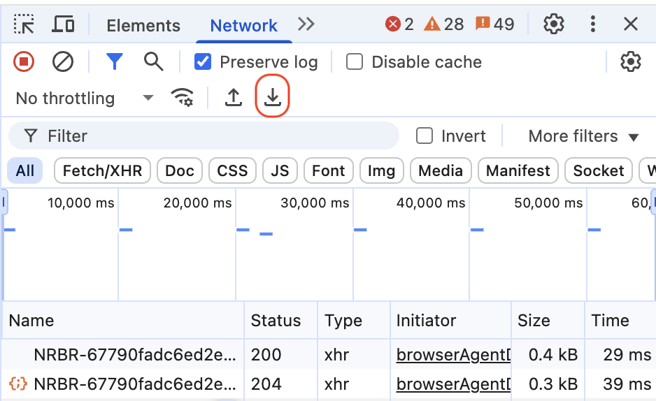 How to export the .har file from your browser?