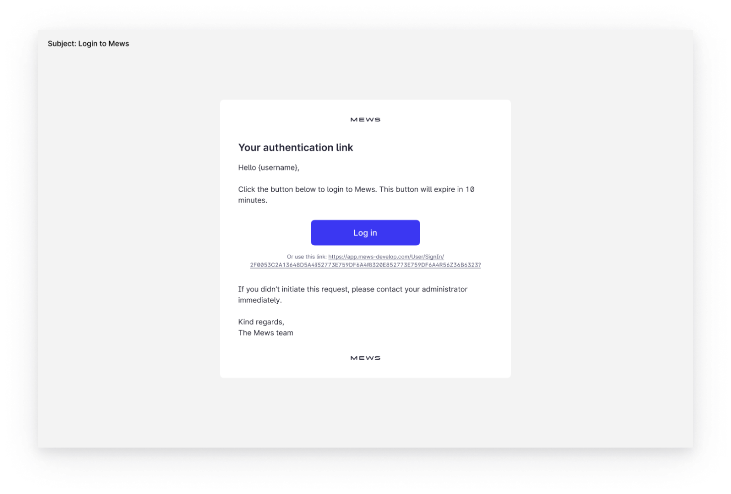 Two-factor authentication (2FA) login journey in Mews