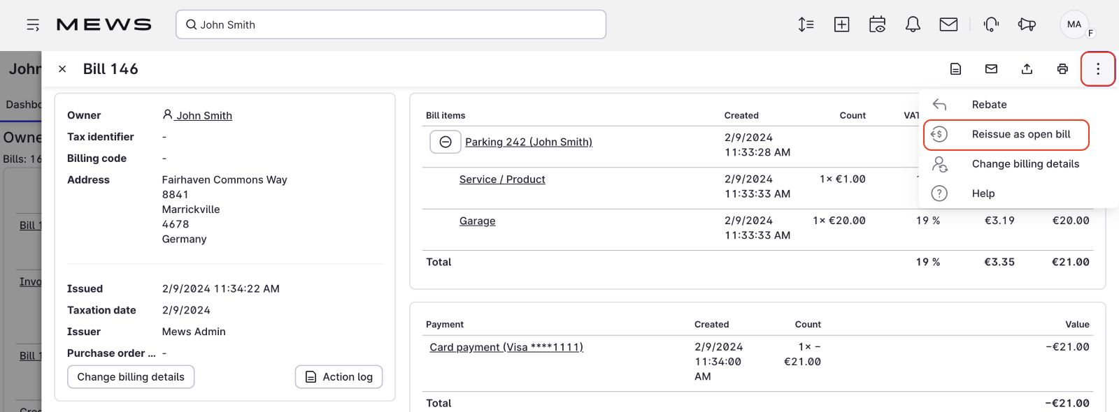 How to reissue an issued invoice or closed bill to make changes and ...