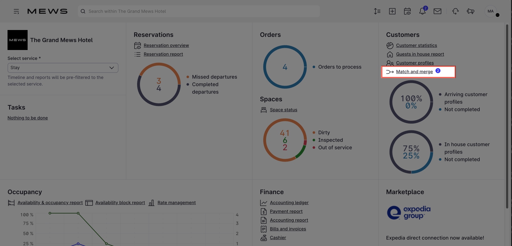 How to merge matching customer profiles with Match and merge in Mews Operations