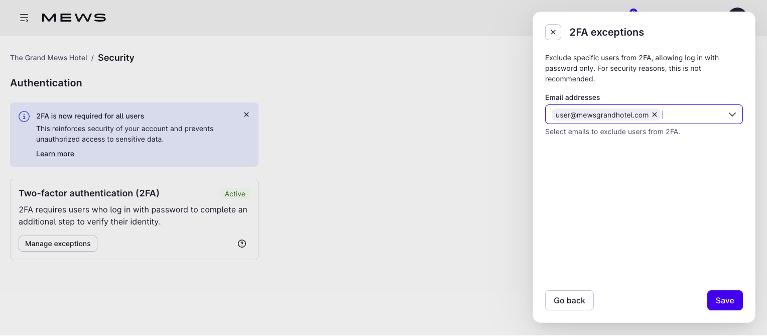 How to create a two-factor authentication (2FA) exception list