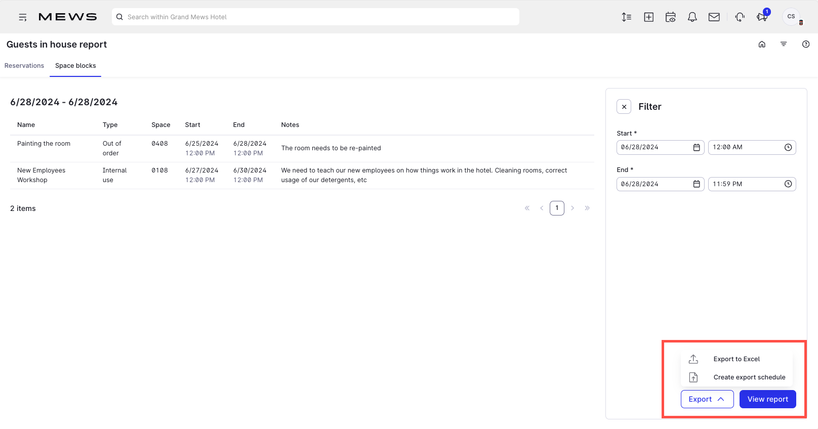 The Guests in house report