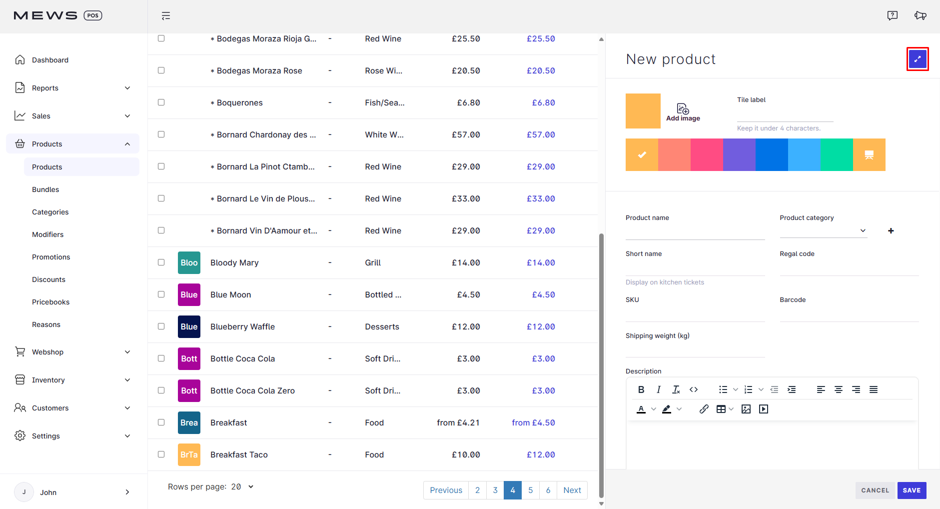 How to create an inventory tracked product in Mews POS